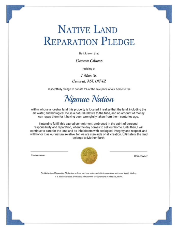 Native Land Reparation Pledge – An Act of Conscience